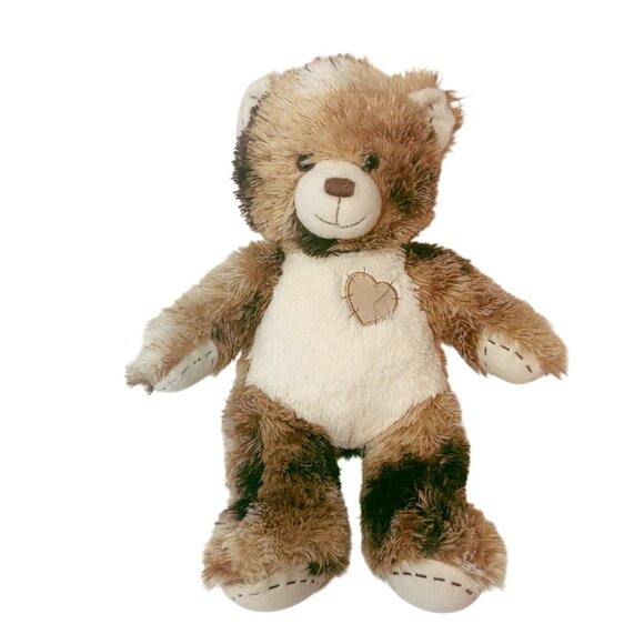 Build-A-Bear | Toys | Build A Bear Champ Brown Calico Heart Patch Stitch Bear 6 Plush Stuffed ...